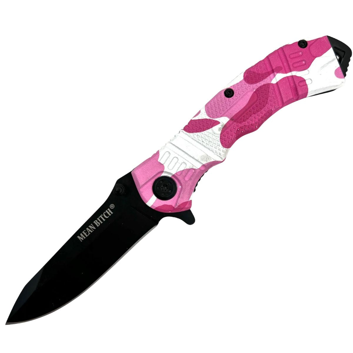 8in Pink Camo Pocket Knife | Tactical Folding EDC Knife with Assisted ...