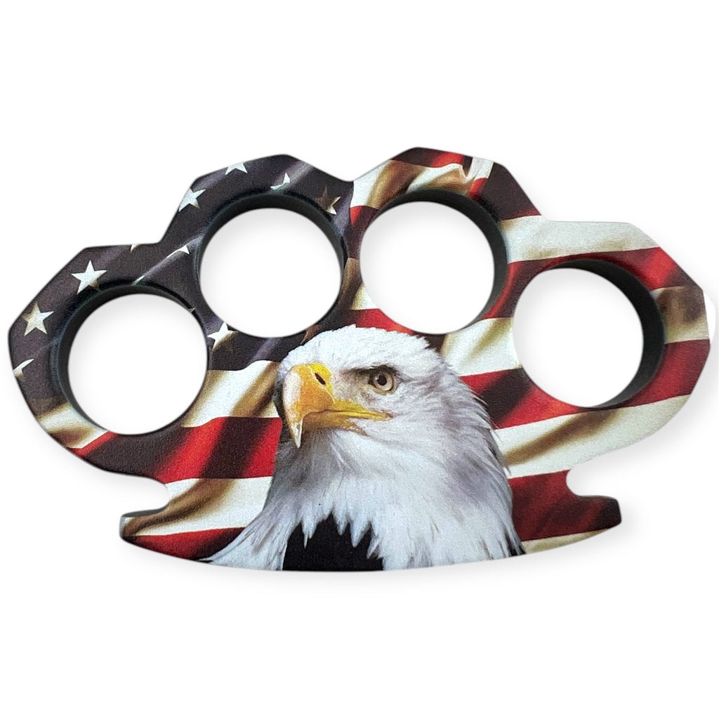 American Flag Brass Knuckle Dusters - Blue Steel – AnyTime Blades
