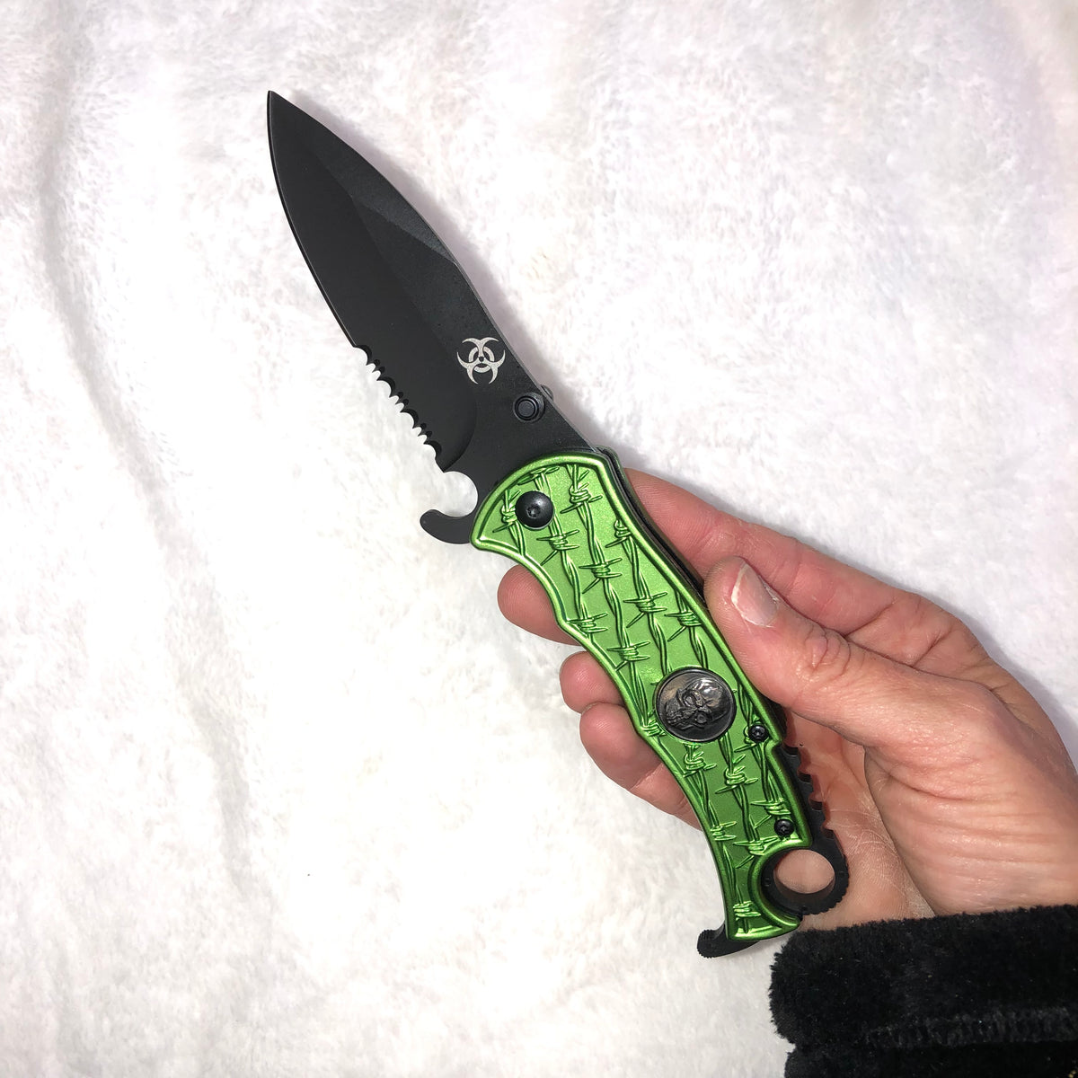 Green Skull Folding Knife | 8" Spring Assisted | Buy Now – AnyTime Blades