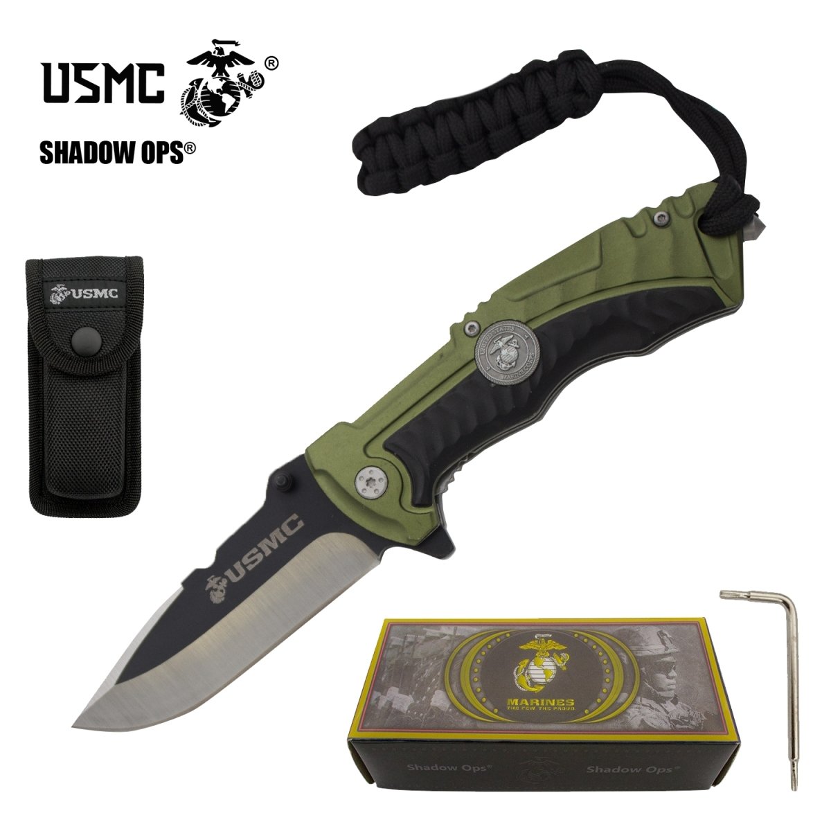 USMC Shadow Ops Tactical Knife | Trigger Open, 1045 Steel – AnyTime Blades