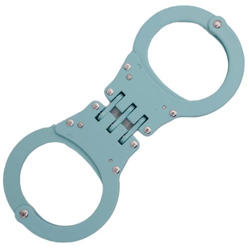 Teal Hinged Solid Steel Handcuffs – AnyTime Blades